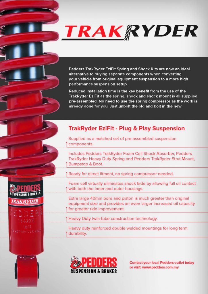 Trak Ryder Ezi Fit Spring and Shock Kits – Pedders Suspension Malaysia