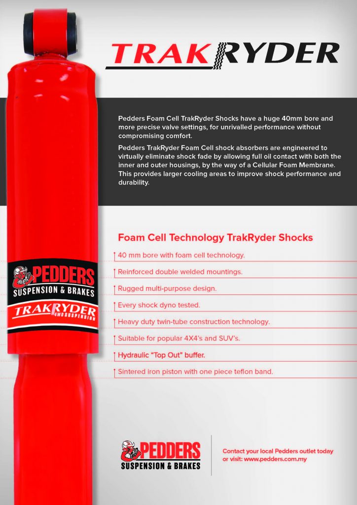 Trak Ryder Foam Cell Shocks – Pedders Suspension Malaysia
